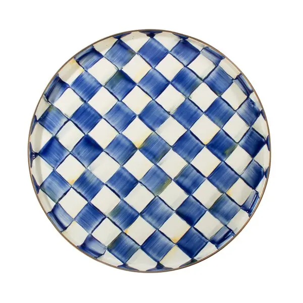 MACKENZIE-CHILDS Royal Check Enamel Round Tray