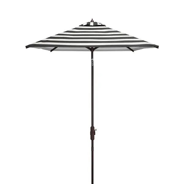 SAFAVIEH Iris 7.5 Ft Square Umbrella - Black/white