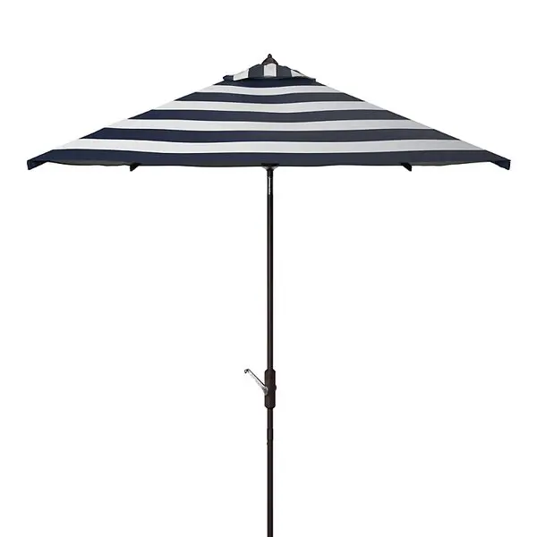 SAFAVIEH Iris 7.5 Ft Square Umbrella - Navy/white