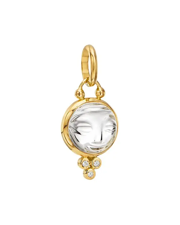 Temple St. Clair 18k Yellow Gold Moonface Pendant - White/gold