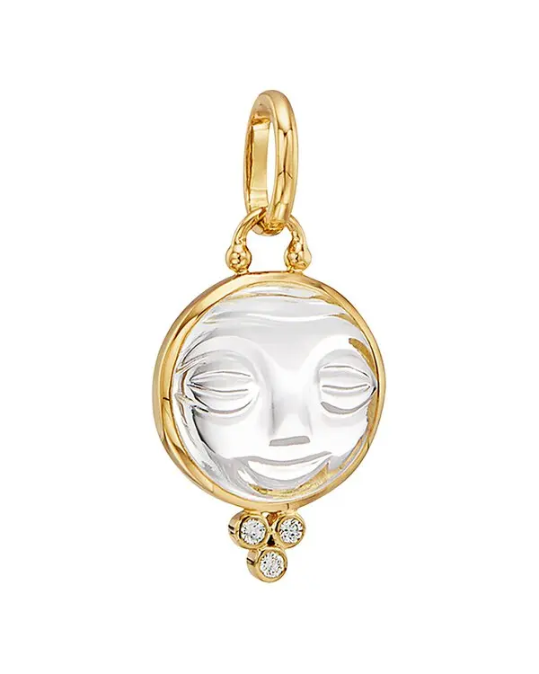 Temple St. Clair 18k Yellow Gold Moonface Pendant - White/gold