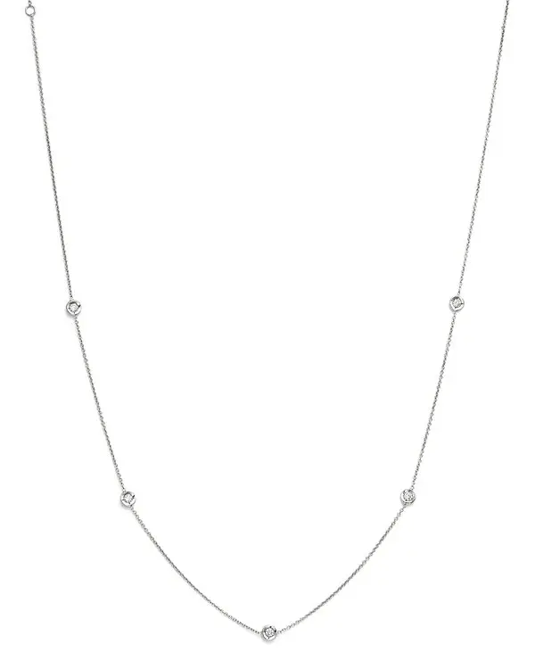 Roberto Coin 18k Diamond Station Necklace - White Gold