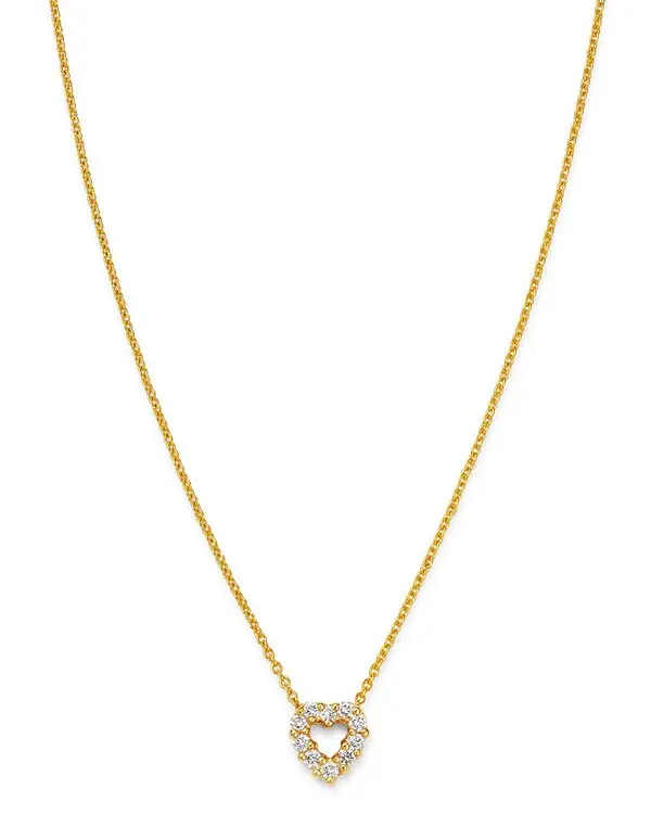 Roberto Coin 18k Yellow Gold Diamond Heart Pendant Necklace - White/gold
