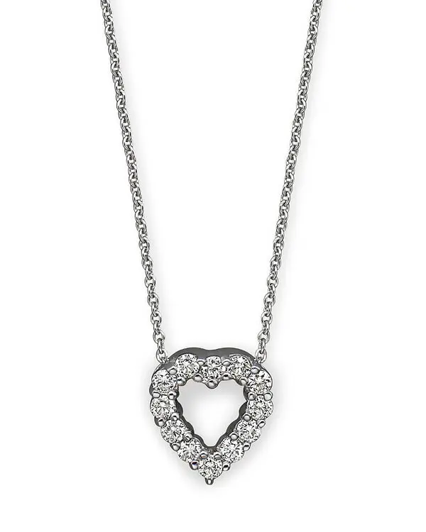 Roberto Coin 18k Gold Baby Heart Diamond Pendant Necklace - White