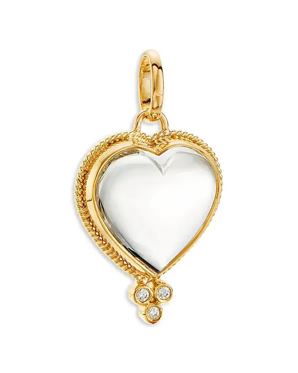 Temple St. Clair 18k Yellow Gold Heart Pendant - White/gold