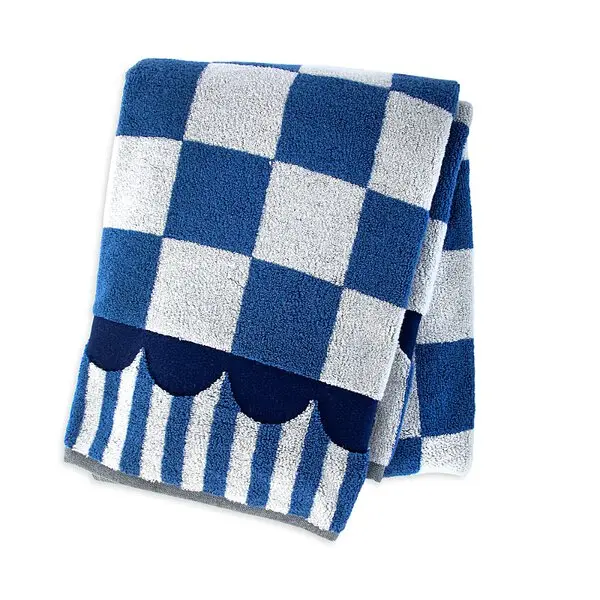MACKENZIE-CHILDS Royal Check Bath Towel - Blue/white
