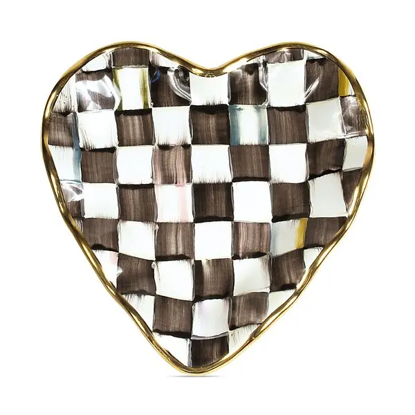 MACKENZIE-CHILDS Courtly Check Fluted Heart Plate - No Color