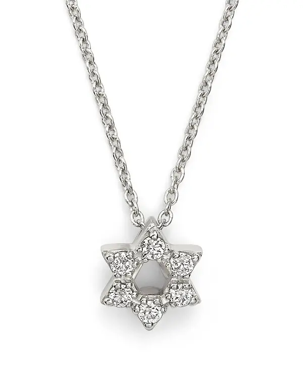 Roberto Coin 18k Gold Diamond Star Of David Pendant Necklace - White