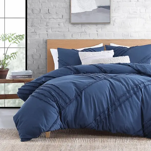 Dkny Chenille Block Comforter Set, King - Denim