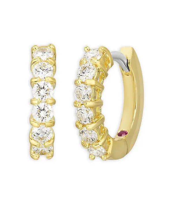 Roberto Coin 18k Yellow Diamond Hoop Earrings - Gold
