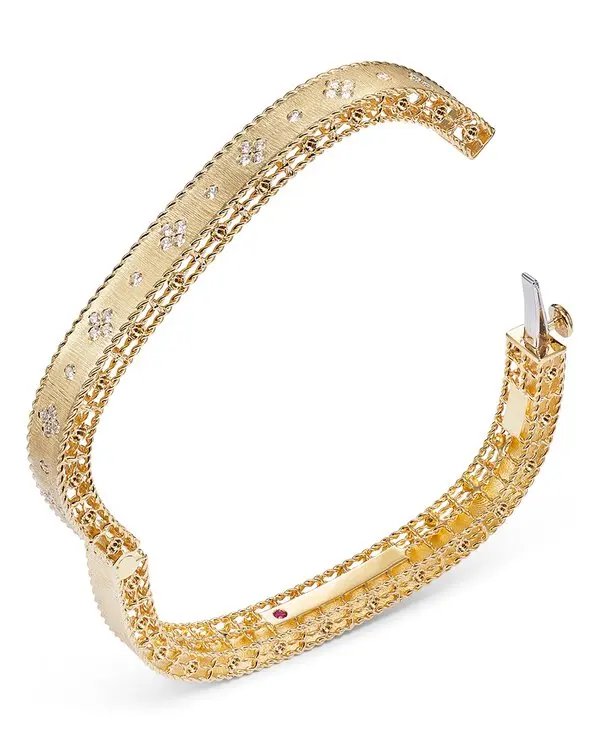 Roberto Coin 18k Yellow And Diamond Bangle - Gold