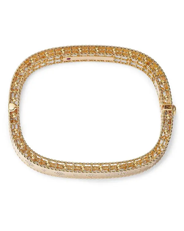 Roberto Coin 18k Yellow And Diamond Bangle - Gold