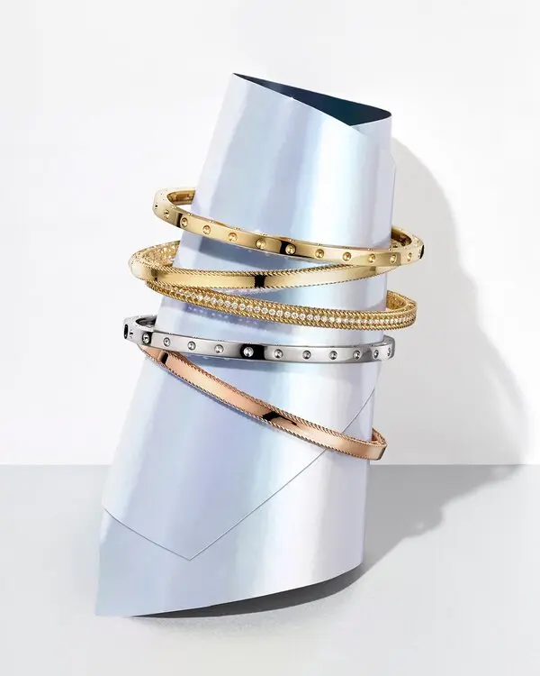 Roberto Coin 18k Yellow Symphony Dotted Hinged Bracelet - Gold