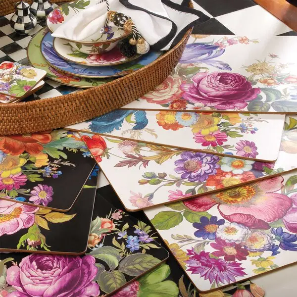 MACKENZIE-CHILDS Flower Market Cork Back Placemats, Set Of 4