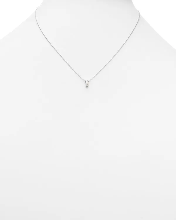 Roberto Coin 18k White Gold Diamond Initial Pendant Necklace - I