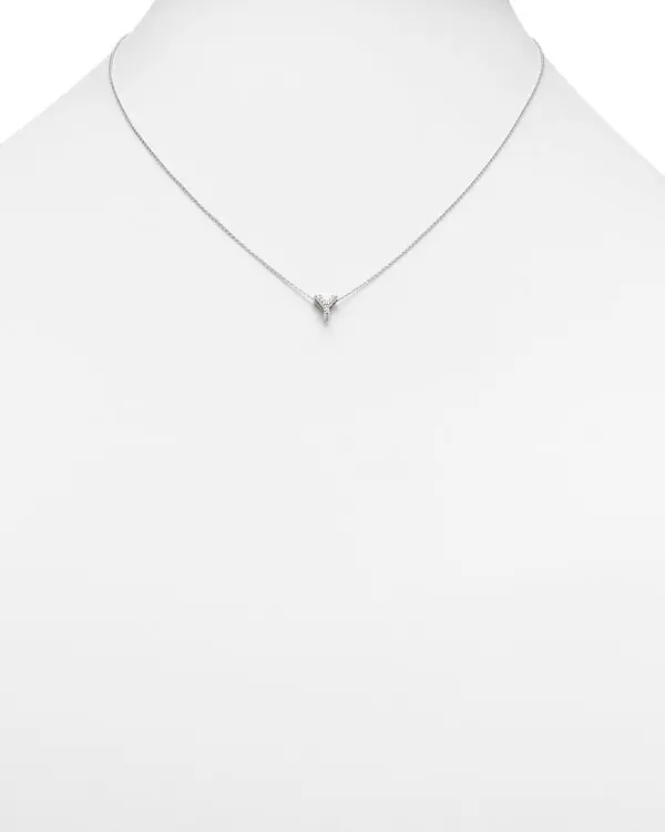Roberto Coin 18k White Gold Diamond Initial Pendant Necklace - Y