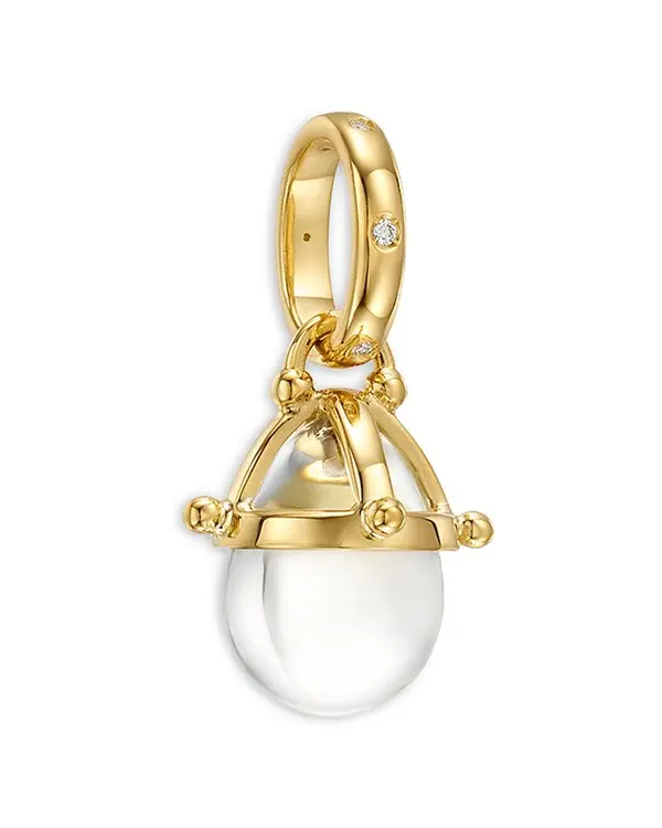 Temple St. Clair 18k Yellow Gold Crystal Amulet Pendant - White/gold