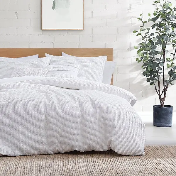 Donna Karan New York Dkny Modern Waffle Duvet Cover Set, King - White
