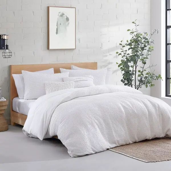 Donna Karan New York Dkny Modern Waffle Duvet Cover Set, King - White