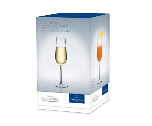 VILLEROY & BOCH Rose Garden Flute, Set Of 4