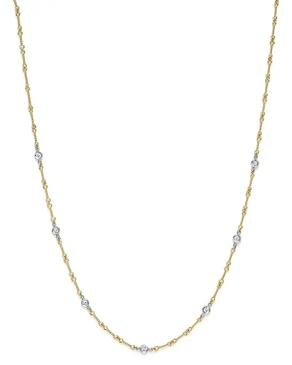 Roberto Coin 18k Gold Diamond Station Necklace - White/gold