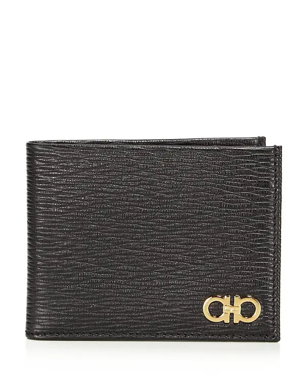 FERRAGAMO Salvatore Revival Leather Bifold Wallet - Black