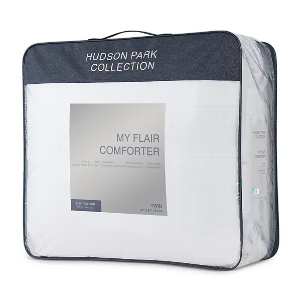 HUDSON PARK COLLECTION My Flair Asthma & Allergy Friendly Down Comforter, Light/medium Twin Exclusive - White