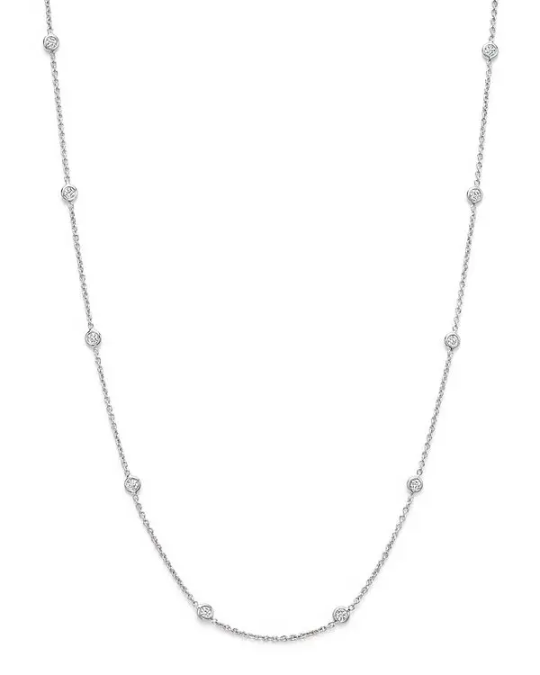 Roberto Coin 18k Diamond Station Necklace - White Gold