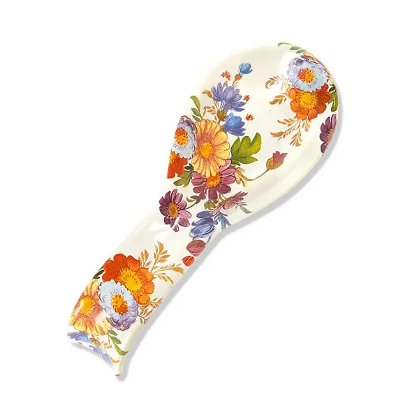 MACKENZIE-CHILDS Flower Market Spoon Rest, White - No Color