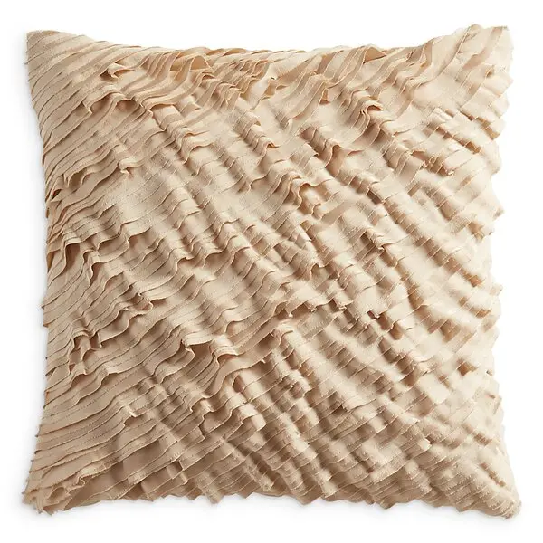 Donna Karan New York Ruffle Decorative Pillow, 18 X 18 - Gold