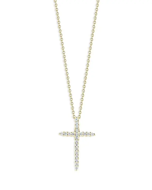 Roberto Coin 18k Yellow Diamond Cross Pendant Necklace - Gold