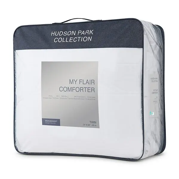 HUDSON PARK COLLECTION My Flair Asthma & Allergy Friendly Down Comforter, Medium/heavy Twin Exclusive - White