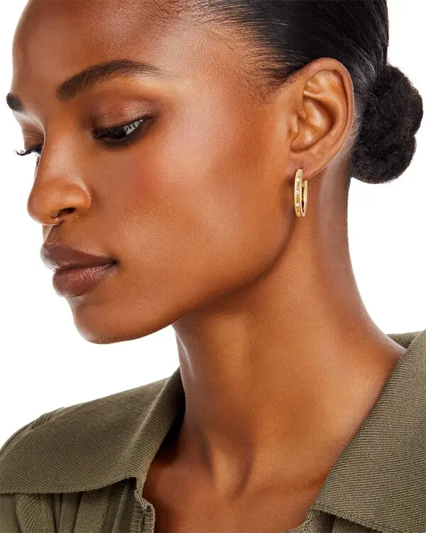 Roberto Coin 18k Yellow Gold Diamond Hoop Earrings