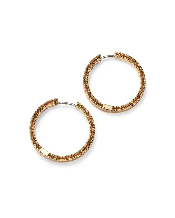 Roberto Coin 18k Yellow Gold Diamond Hoop Earrings