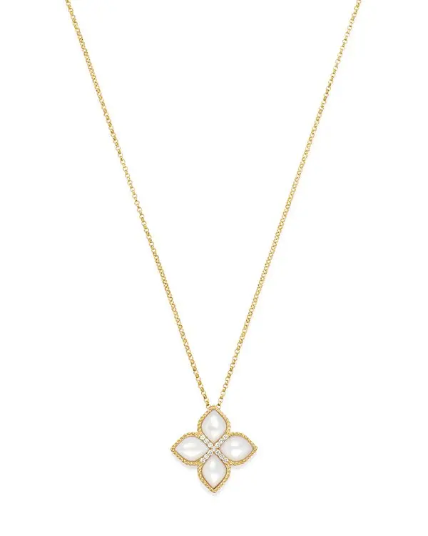 Roberto Coin 18k Yellow Gold Venetian Princess Pendant Necklace - White/gold