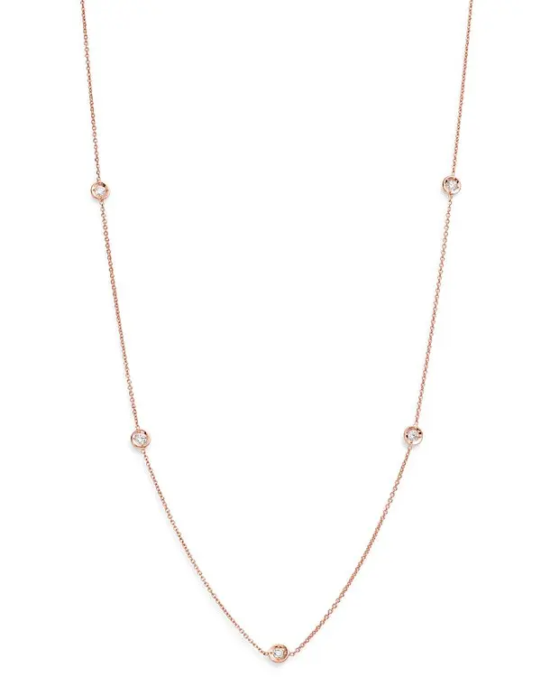 Roberto Coin 18k Diamond Station Necklace - Rose Gold