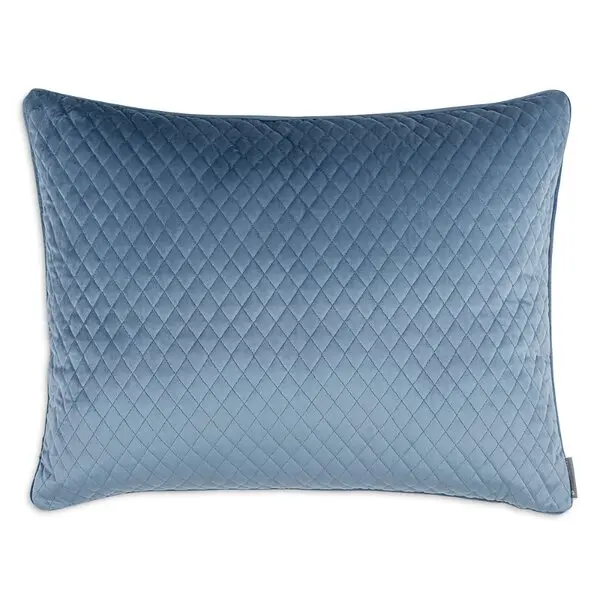 LILI ALESSANDRA Valentina Quilted Velvet Decorative Pillow, 20 X 26 - Smokey Blue