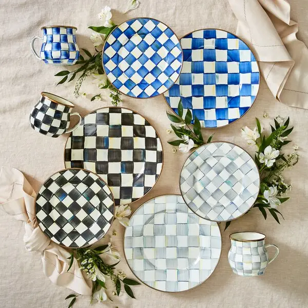 MACKENZIE-CHILDS Royal Check Dinner Plate