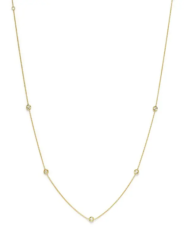 Roberto Coin 18k Yellow Gold Diamond Station Necklace - White/gold