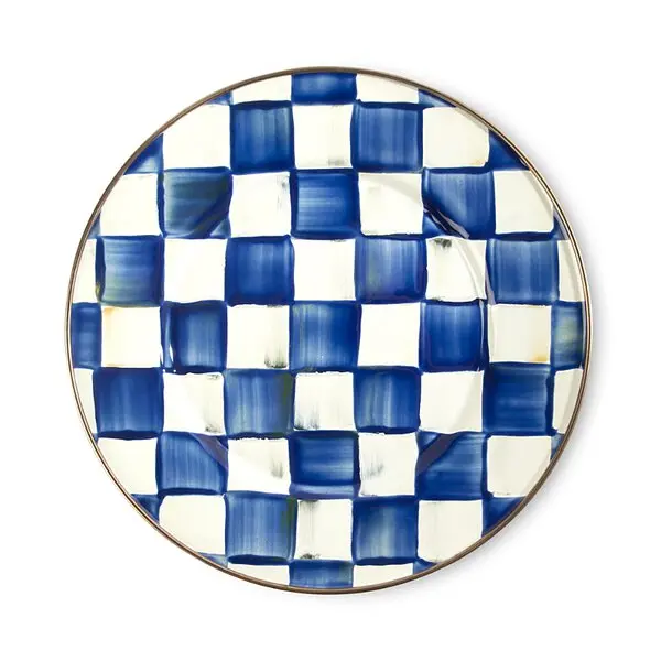 MACKENZIE-CHILDS Royal Check Salad Plate - Blue/white