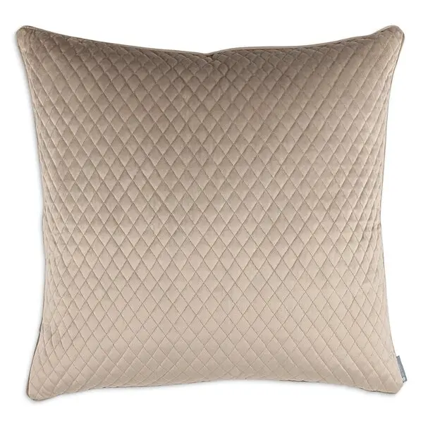 LILI ALESSANDRA Valentina Quilted Velvet Euro Decorative Pillow, 26 X 26 - Buff