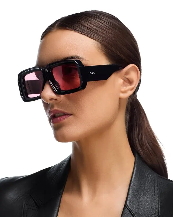 Loewe Geometric Sunglasses - Havana/blue Solid