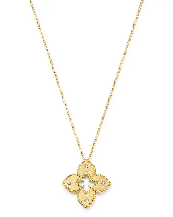 Roberto Coin 18k Venetian Princess Diamond Pendant Necklace - Yellow Gold