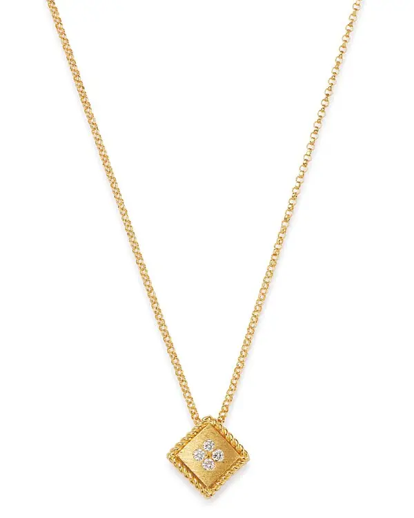 Roberto Coin 18k Yellow Gold Palazzo Ducale Diamond Pendant Necklace - White/gold