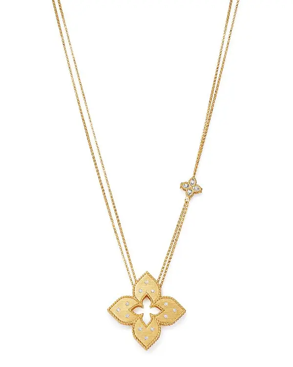 Roberto Coin 18k Yellow Gold Venetian Princess Diamond Pendant Necklace - White/gold
