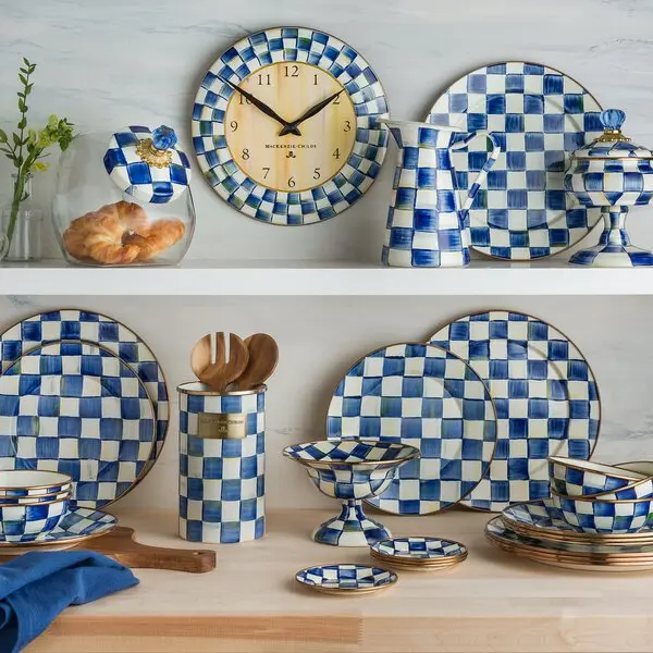 MACKENZIE-CHILDS Royal Check Cookie Jar