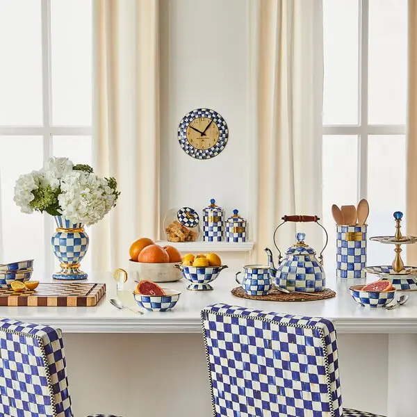 MACKENZIE-CHILDS Royal Check Cookie Jar