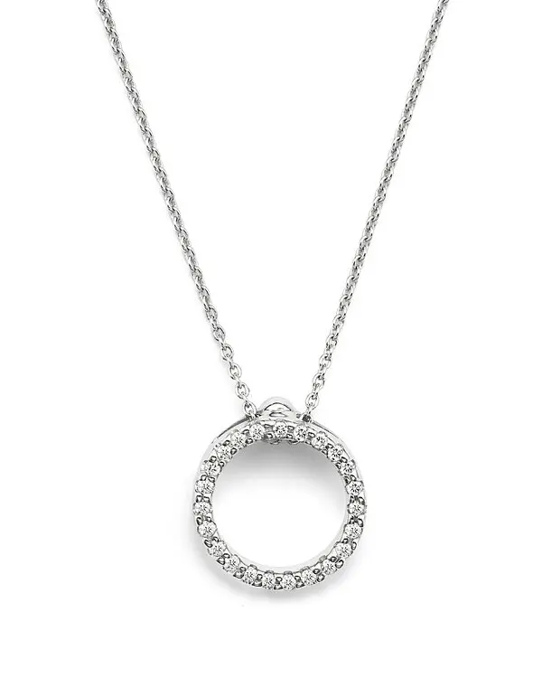 Roberto Coin 18k And Diamond Circle Necklace - White Gold