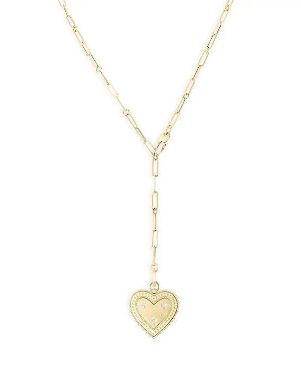 Roberto Coin 18k Yellow Diamond Heart Lariat Necklace - Gold