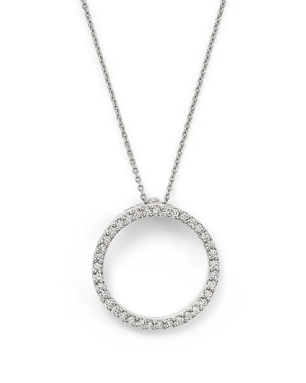Roberto Coin 18k Gold Diamond Circle Pendant Necklace - White